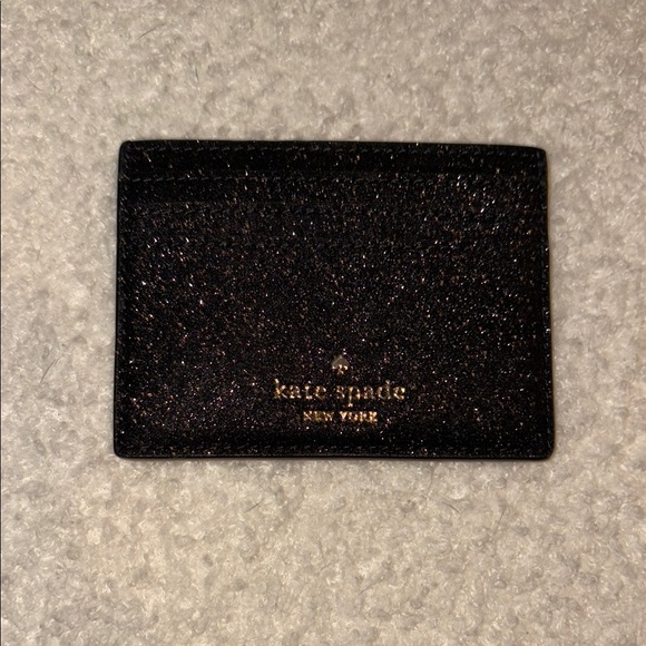 kate spade | Accessories | Kate Spade Black Sparkle Key Card Holder ...